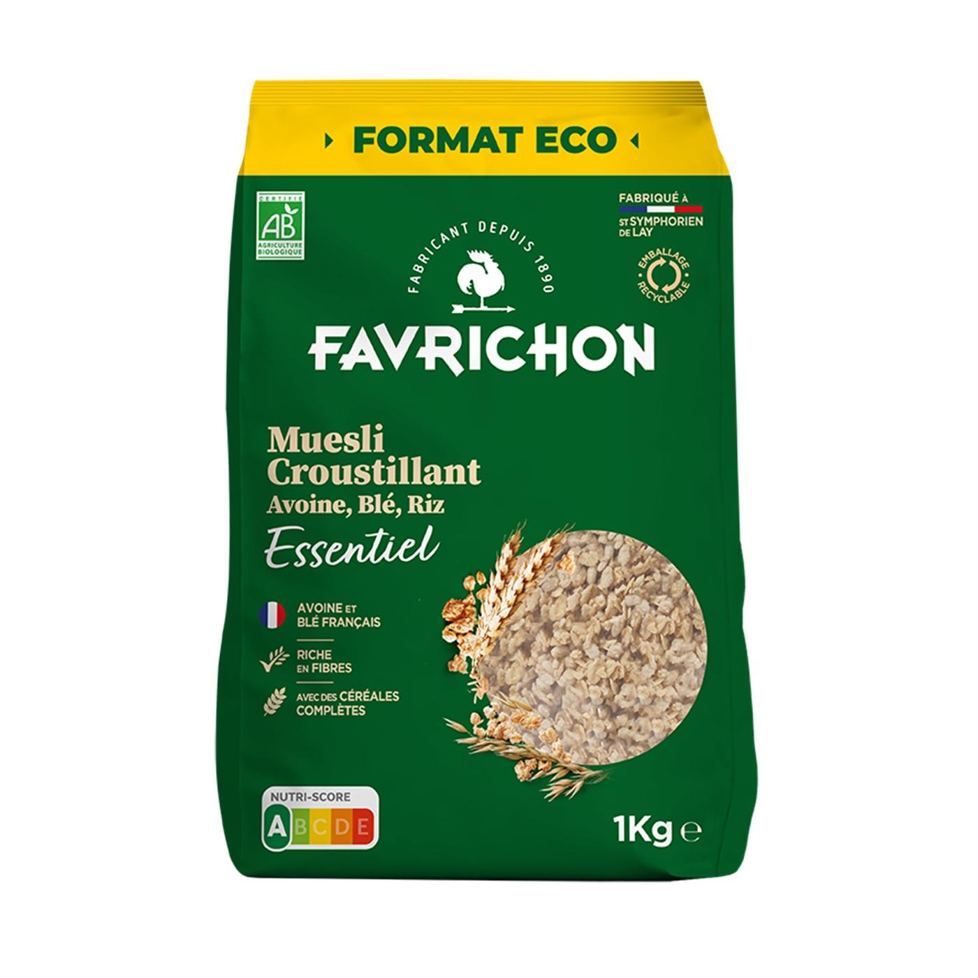 Muesli croustillant essentiel bio Favrichon - 1 kg