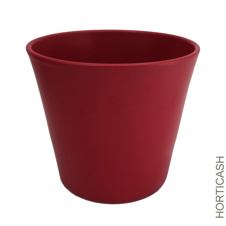 Cache-pot en céramique Fresh coloris rouge mat - Ø 16 x H 15 cm