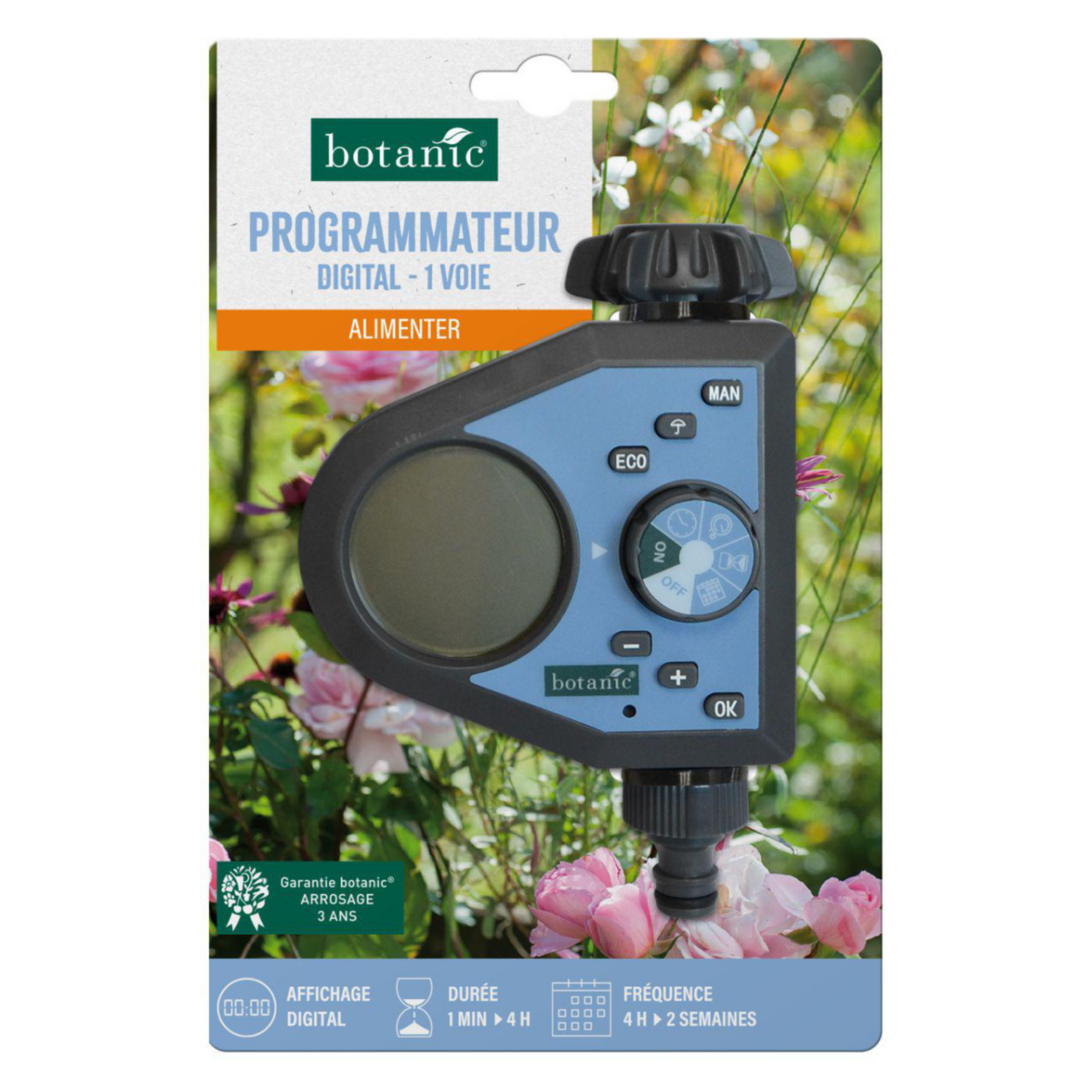 Programmateur d'arrosage 1 voie botanic® avec affichage digital | botanic®