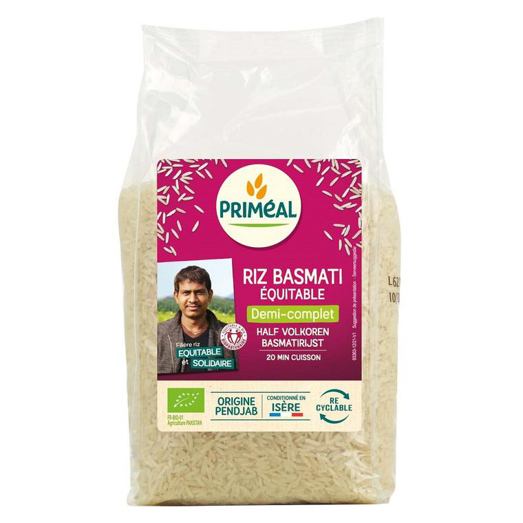 Riz basmati ½ complet bio en sachet de 1 kg | botanic®