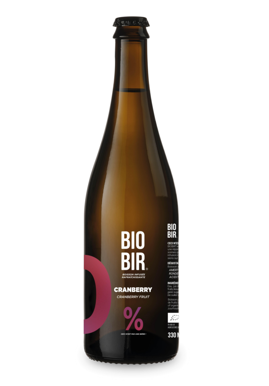 Bière sans alcool bio Biobir blanche Cranberry Gingembre - 750 ml