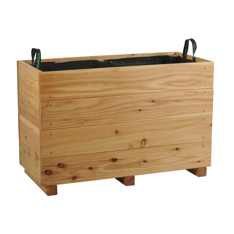 Bac rectangulaire en bois de Mélèze huilé Robin Hood Bac City - 80 x 36 ...