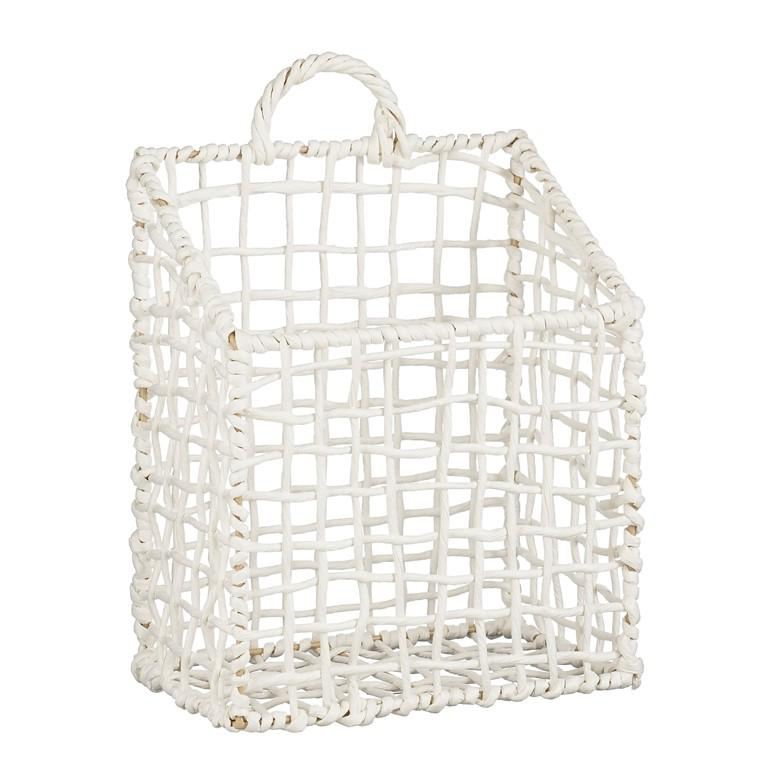 Range-magazines blanc tressé en fibres FSC - 30 x 22 x 27 cm | botanic®