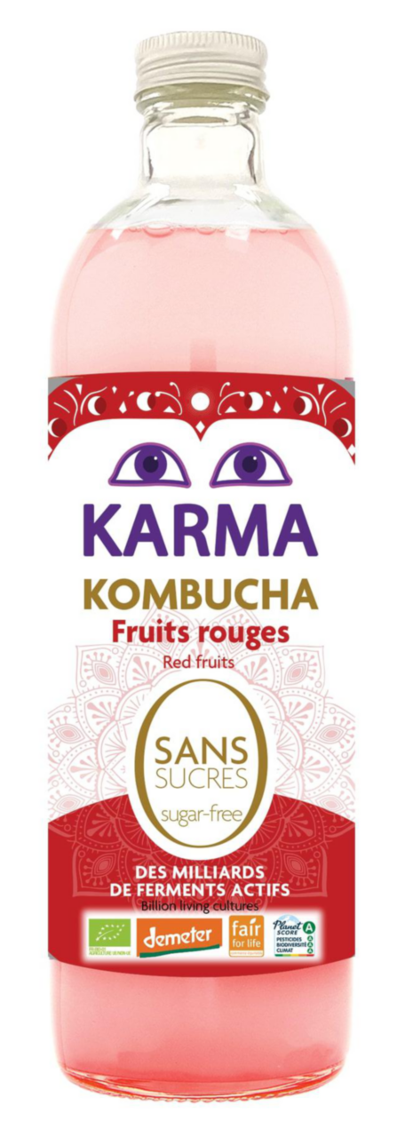 Karma kombucha fruits rouges sans sucre bio en bouteille de verre Karma ...
