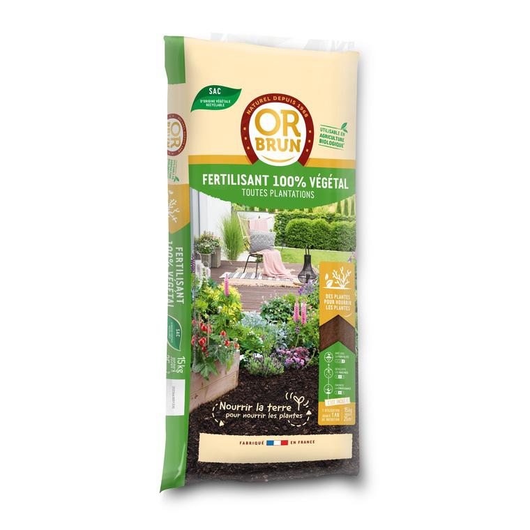 Fertilisant 100% végétal Or Brun- 15 kg