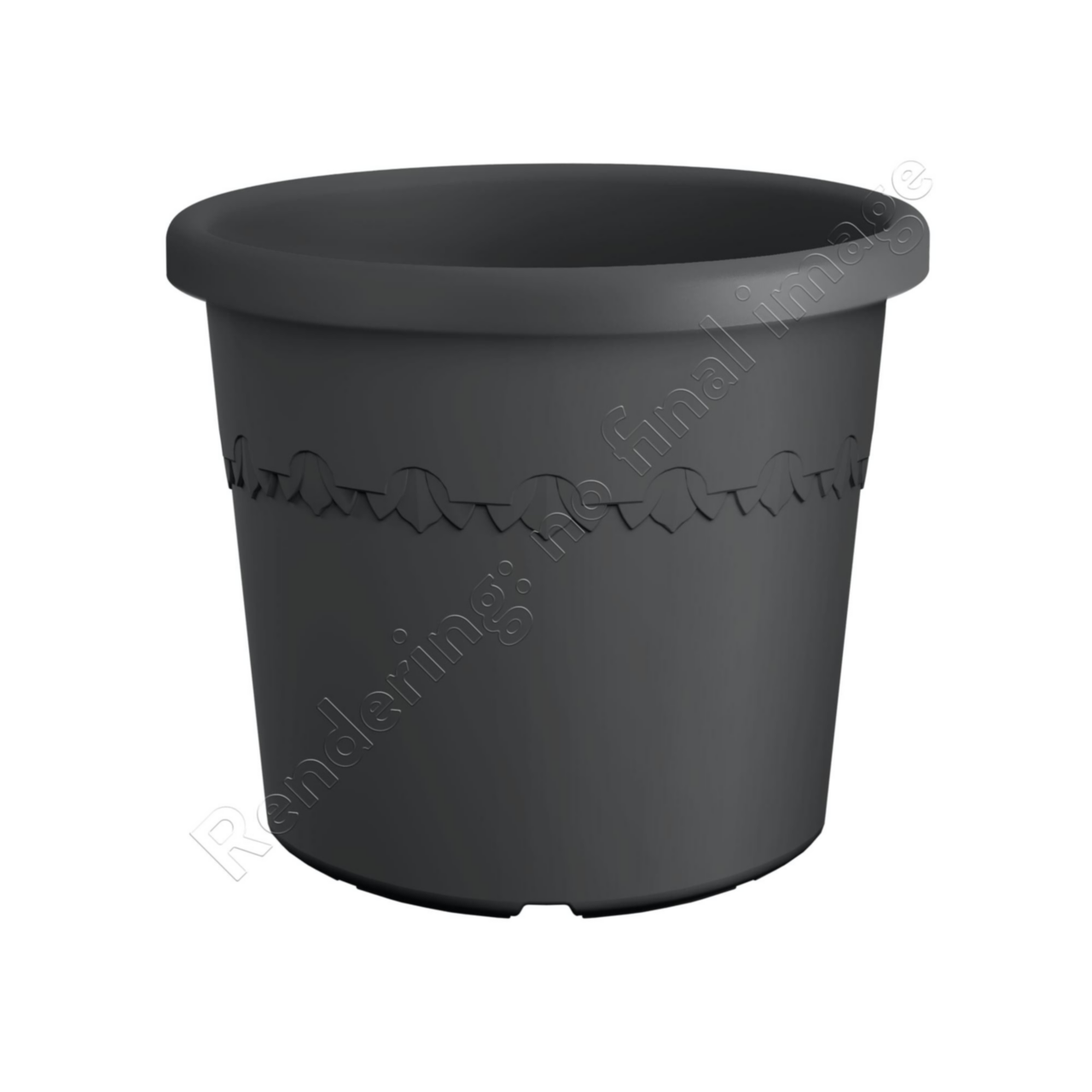 Pot en plastique recyclé gris anthracite Elho Algarve Cilindro - Ø 58 x ...