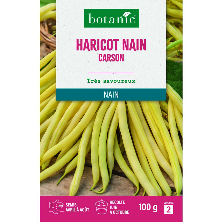 Graines d'haricot nain carson botanic® - graines à semer 100 g