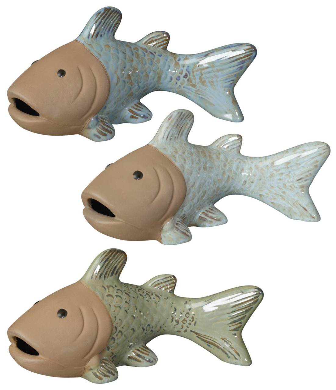 Poisson en terre cuite émaillée Deroma Bubble - 25 x 9 x 10 cm