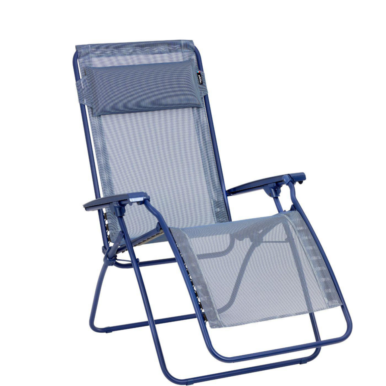 Fauteuil relax en acier et toile bleu Lafuma R Clip Colorblock - 68 x ...