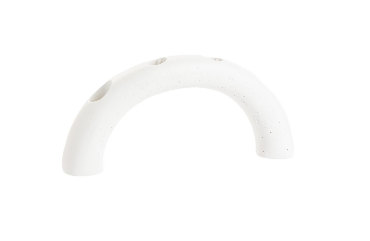 Bougeoir arc pour 4 bougies en céramique - 25,5 x 4,5 x 12 cm