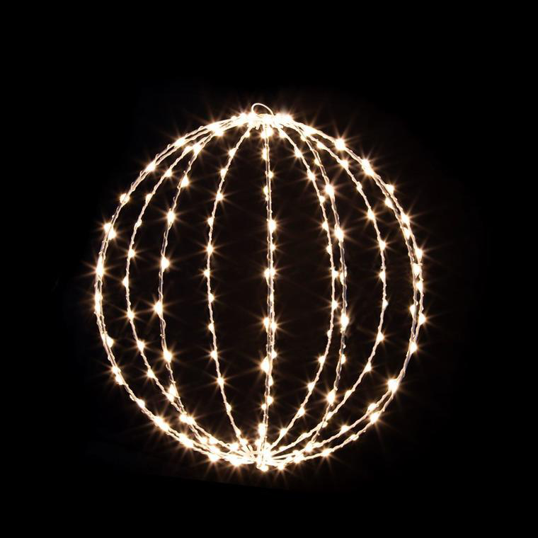 Sphère lumineuse 3D pliable LED à lumière blanc chaud - Ø 40 cm