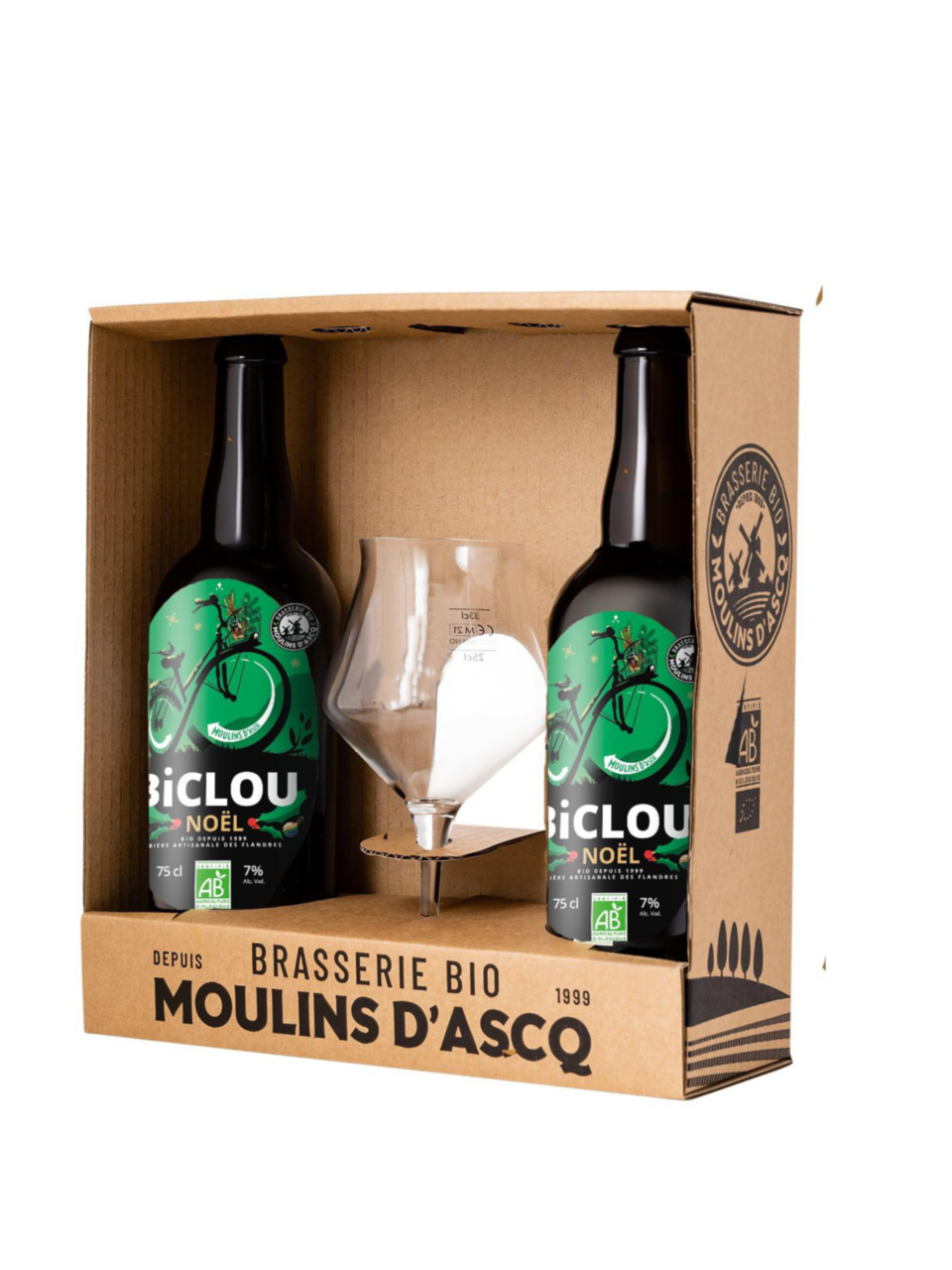 Pack 2 bières blondes Biclou Brebis Galeuse 75cl + 1 verre bio | botanic®
