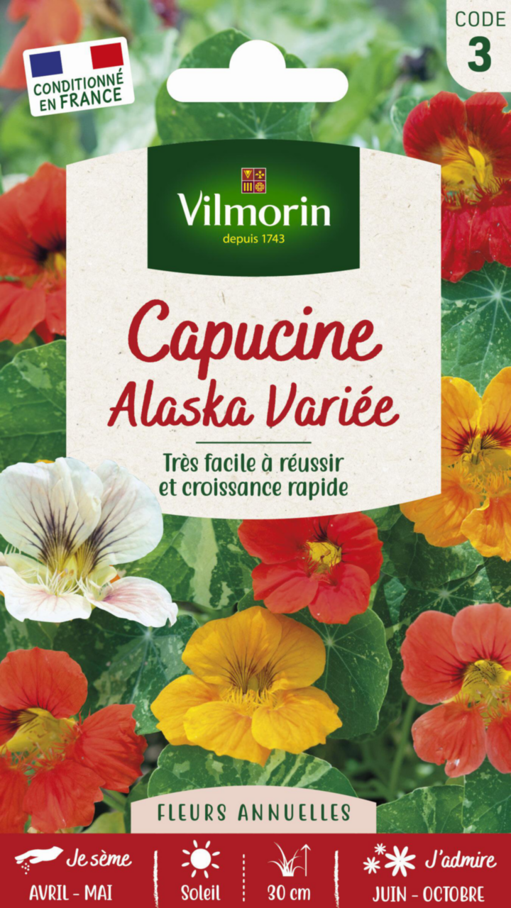 Capucine Alaska Variée Vilmorin - graines à semer | botanic®