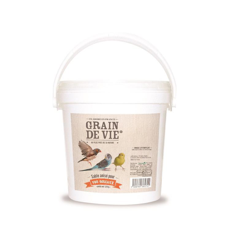 Sable anisé blanc antibactérien pour oiseaux Grain de Vie - 1,8 kg ...