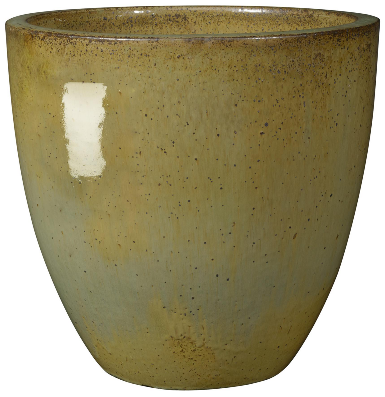 Vase en terre cuite émaillée jaune vert Deroma Tonkin Avocado 25 L - Ø ...