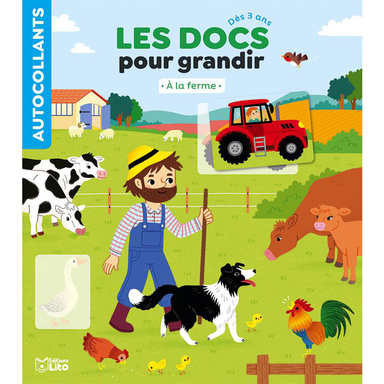 Livre d’autocollants "A la ferme" collection Les docs pour grandir aux ...