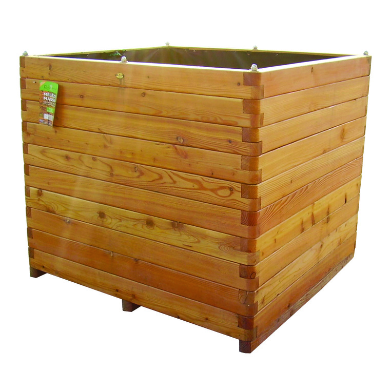 Bac carré en bois de Mélèze huilé Robin Hood Renata - 100 x 100 x 100 cm