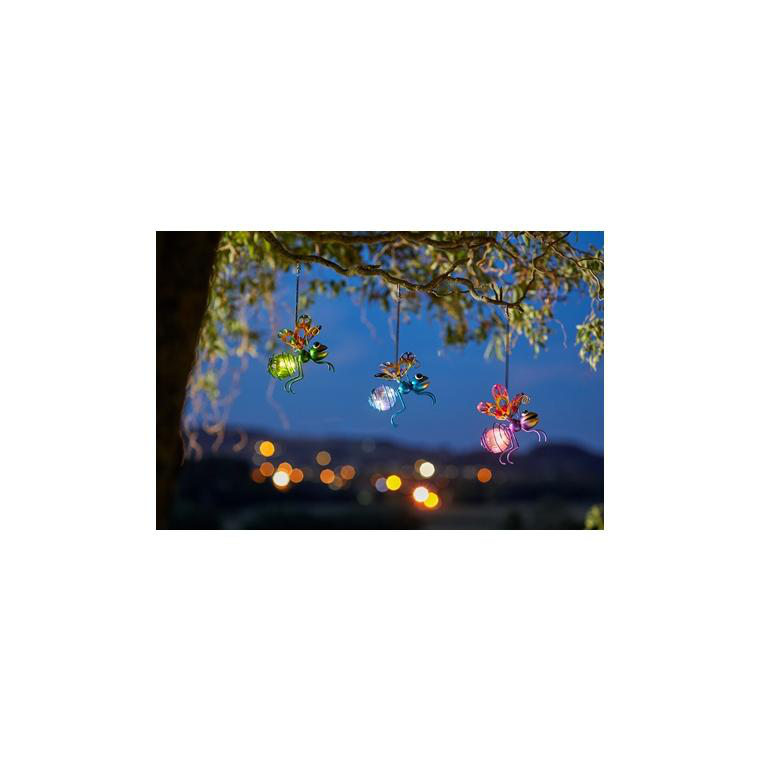 Insecte solaire à suspendre Glowing bugs multicolore à LED blanc chaud ...