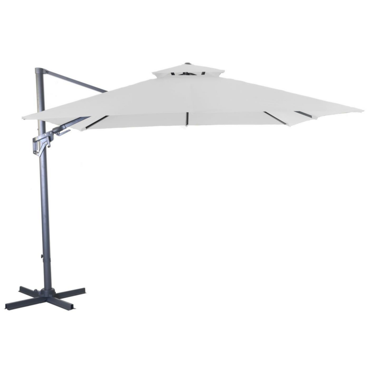 Parasol déporté orientable et inclinable couleur écru Proloisirs - 3 x ...