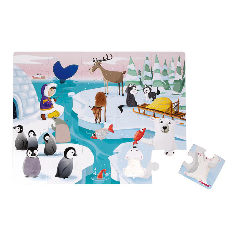 Puzzle tactile “la vie sur la banquise” en carton rigide Juratoys - 20 ...