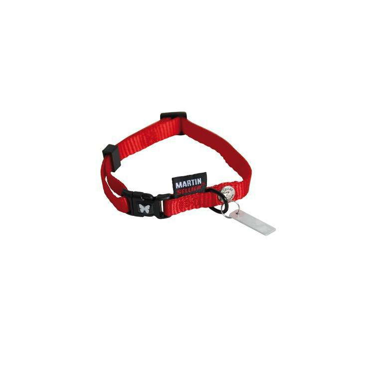 Collier chien réglable 10mm / 25-35cm rouge