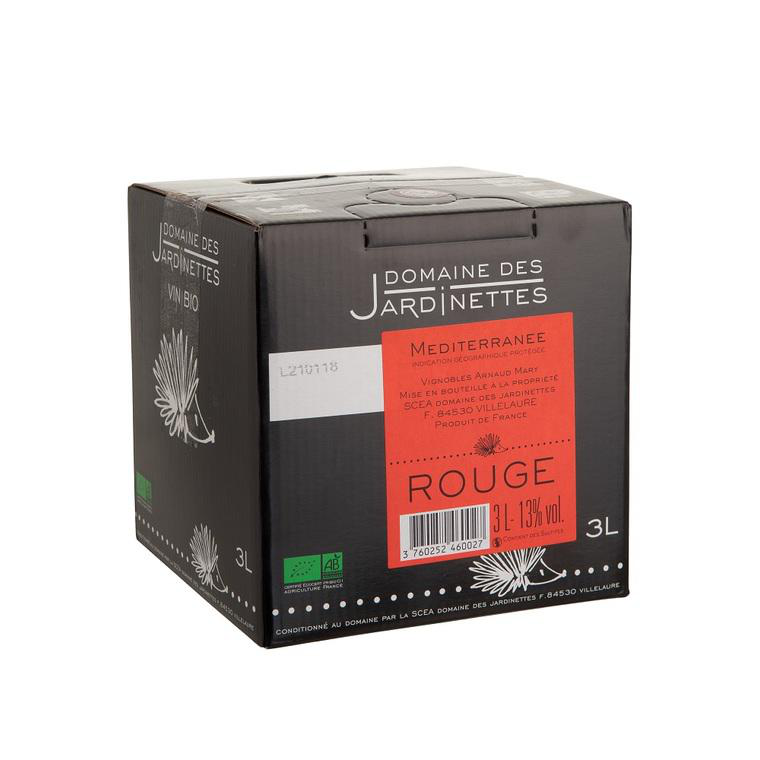 Vin rouge bio IGP Méditerranée - Cubi 3 L