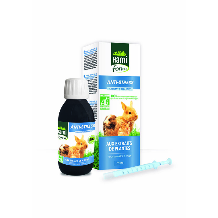 Complément alimentaire anti stress bio pour rongeurs de 120 ml
