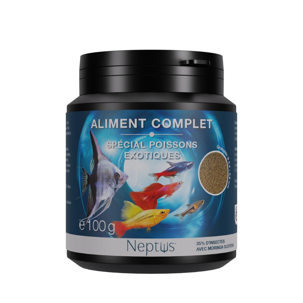 Aliment complet pour poissons exotiques granulés coloris multicolore ...