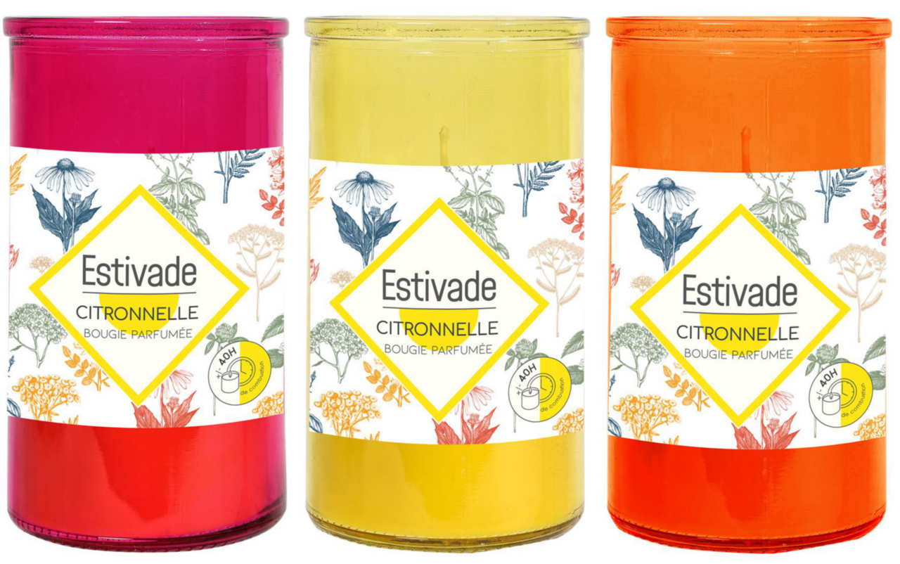 Bougie lampion citronnelle Estivade coloris multicolore en cire Denis ...