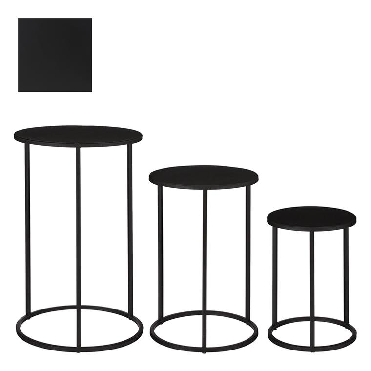 Sellette ronde en métal noir Quinty taille 2 - Ø 40 x H 40 cm