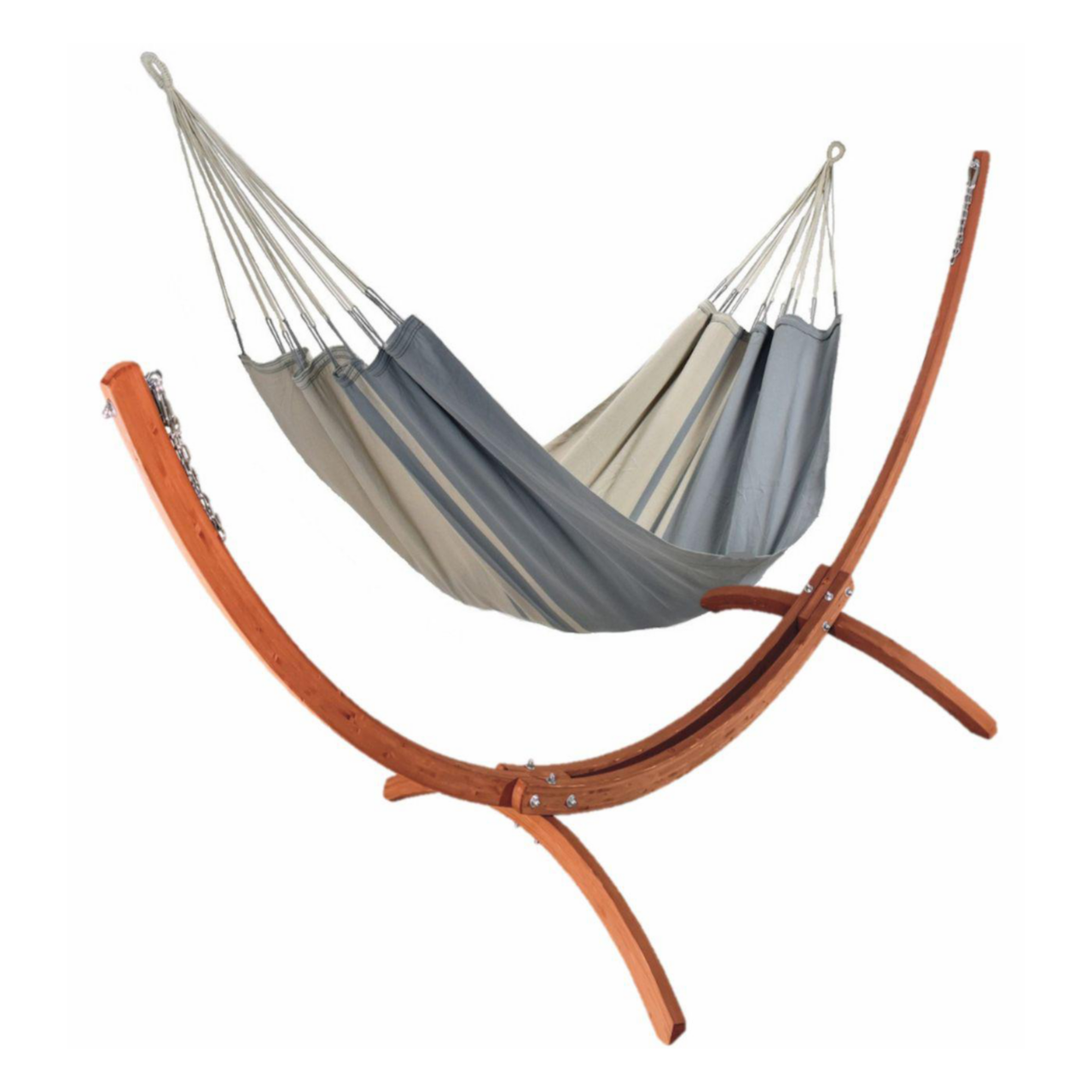 Set support et hamac Weekend coloris anthracite taupe en bois et ...