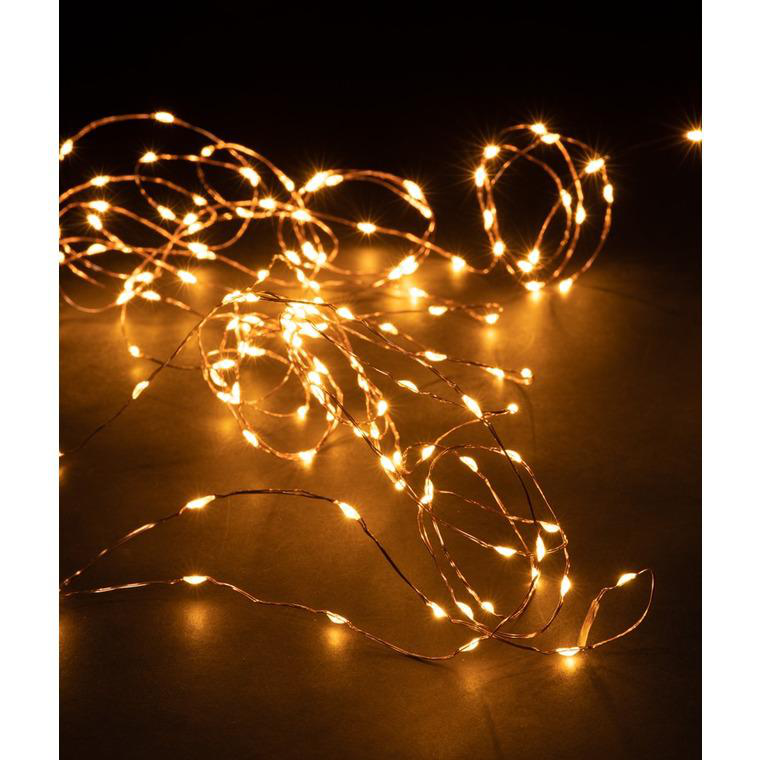 Guirlande lumineuse micro LED à lumière animée orange sur secteur - 7,5 m