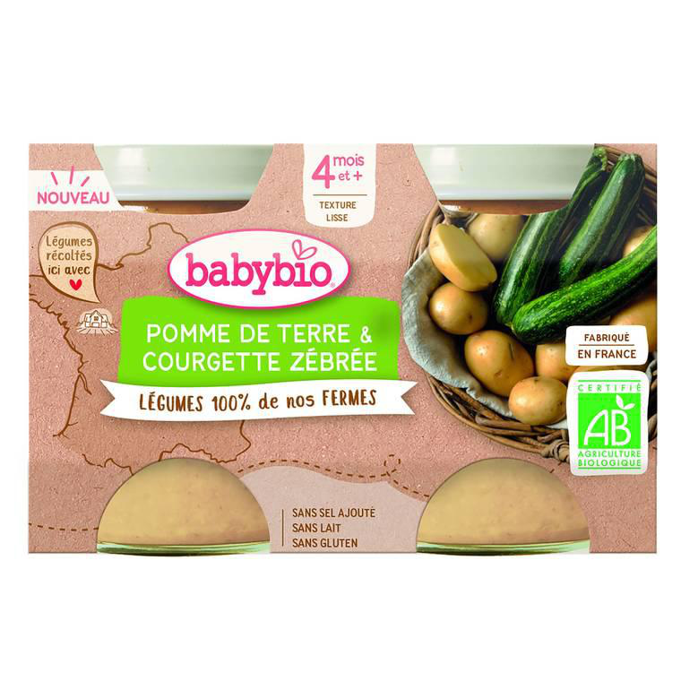 Petits pots pour bébé dès 4 mois pomme de terres et courgette zébrée ...