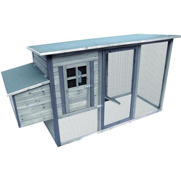 Poulailler avec enclos en bois traité Flamingo Palacio - L 200 x l 76 x ...