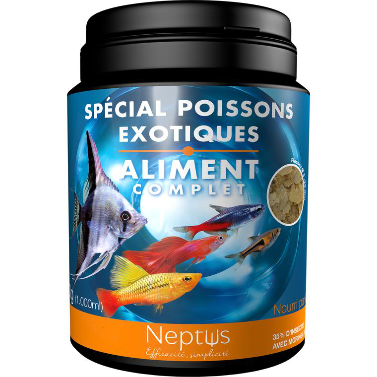Aliment complet (flocons) pour poissons exotiques Neptus - 1000 ml ...