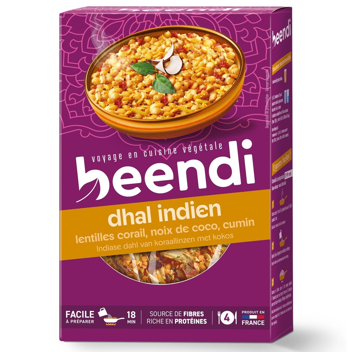 Dal de lentilles corail à la noix de coco en pack carton Beendi - 250 g
