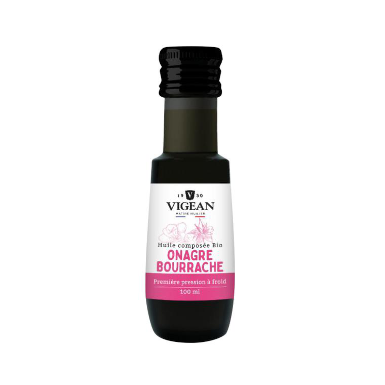 Huile onagre bourrache bio en bouteille Vigean - 100 ml