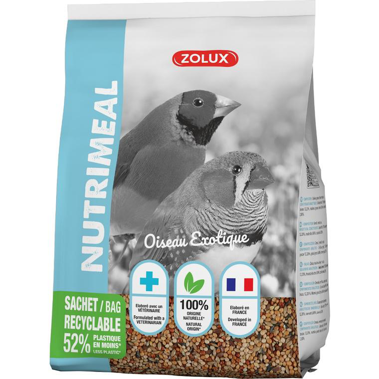 Aliment pour oiseaux exotiques Zolux Nutrimeal - 800 g