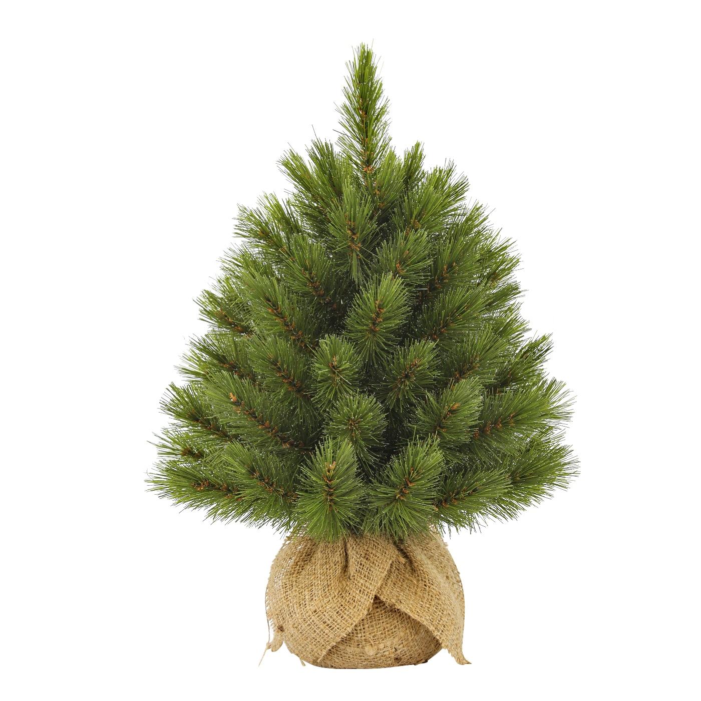 Sapin de Noël artificiel coloris vert avec toile de jute Forest Frosted ...
