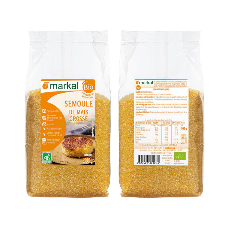 Semoule de maïs grosse bio en sachet de 500 g | botanic®