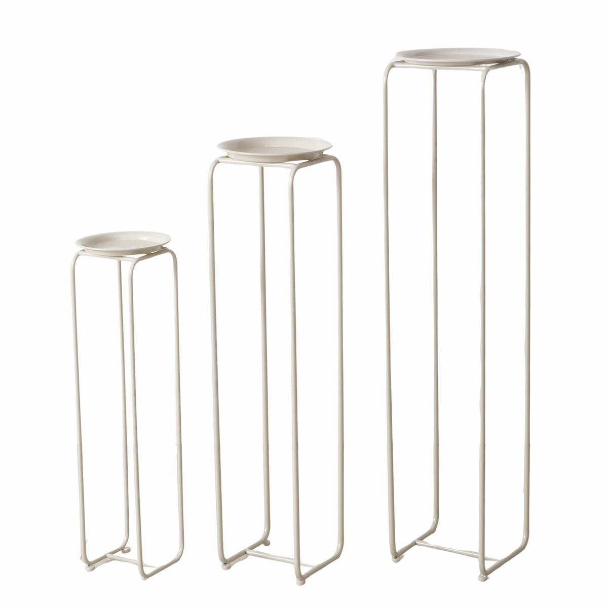 Sellette rotative en fer beige Hanka L - Ø 28 x H 116 cm