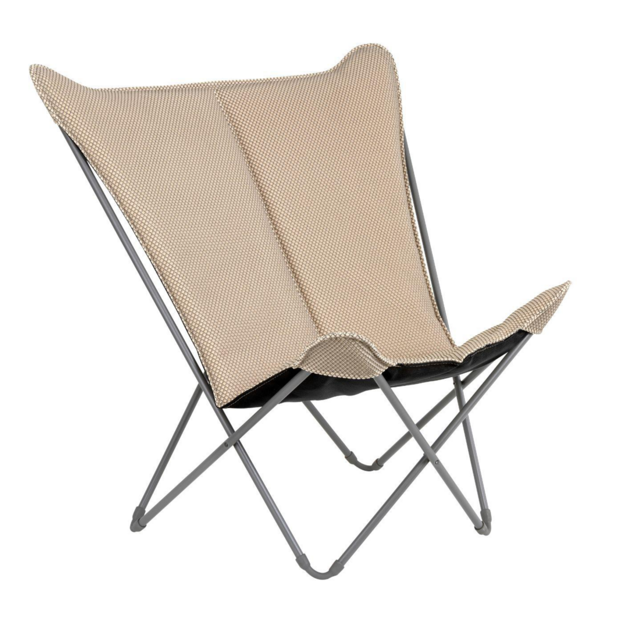 Fauteuil pliable en tube acier et toile Moka Lafuma Pop up XL BeComfort ...