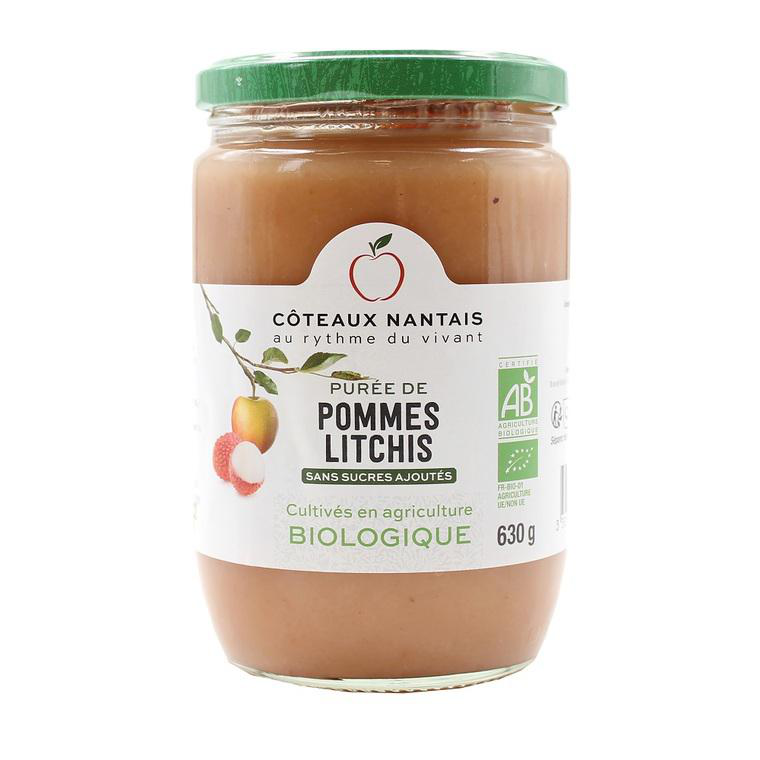 Purée bio pommes litchis Côteaux nantais - 630 g | botanic®