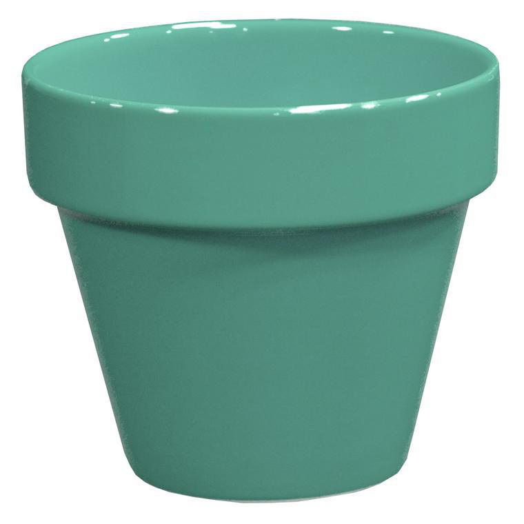 Pot horticole émaillé vert amande Ø 25 x H 22 cm
