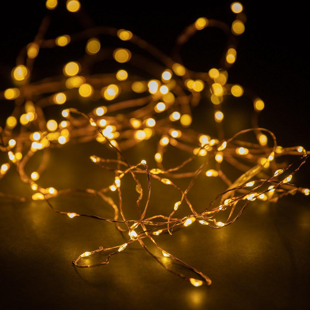 Guirlande micro LED blanc chaud coloris blanc - 7,5 m