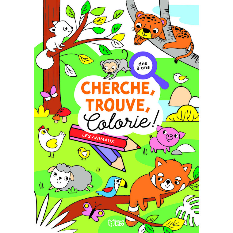 Cherche, trouve et colorie – Les animaux