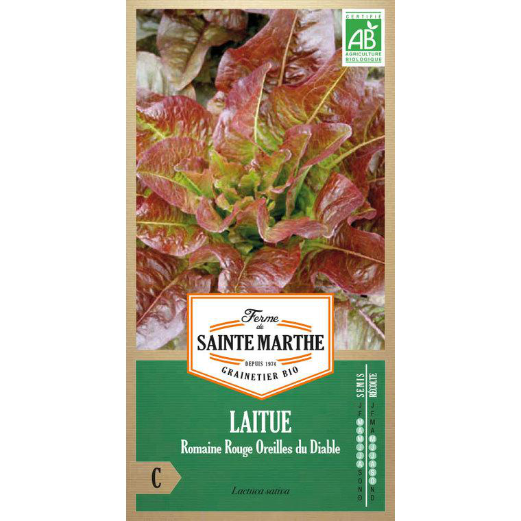 Graines de Laitue Romaine rouge Oreilles du diable bio Ferme de Sainte ...