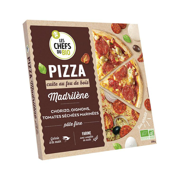 Pizza madrilène au chorizo bio Les Chefs du bio - 400 g