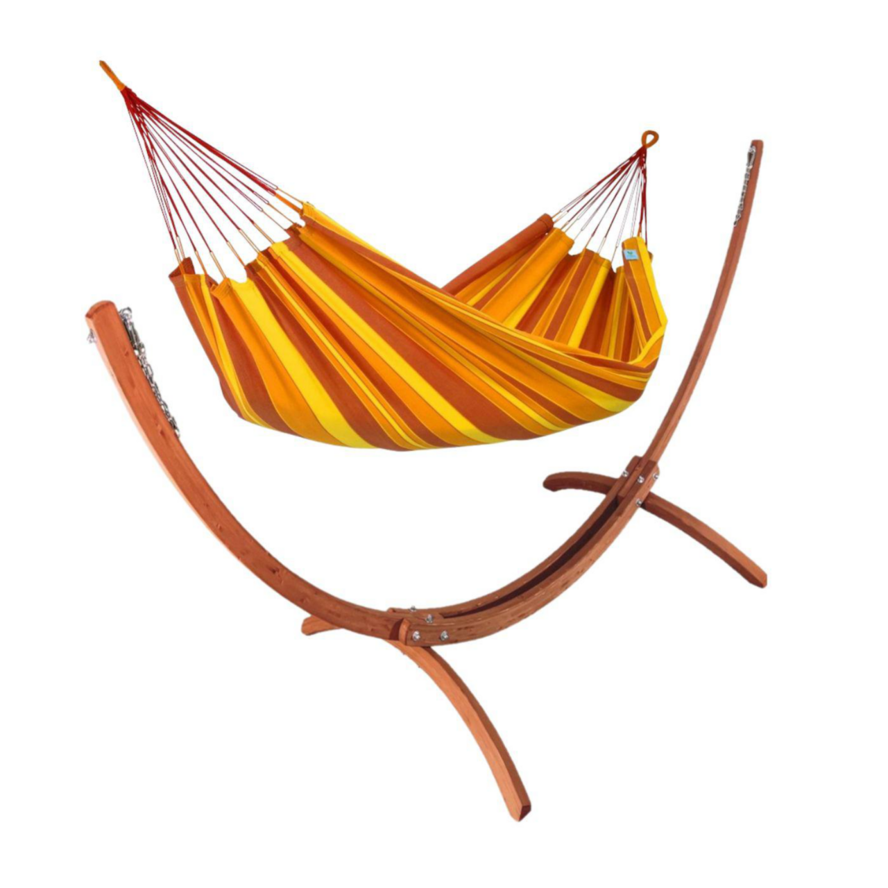 Set support et hamac Weekend coloris orange Sunny en bois et ...