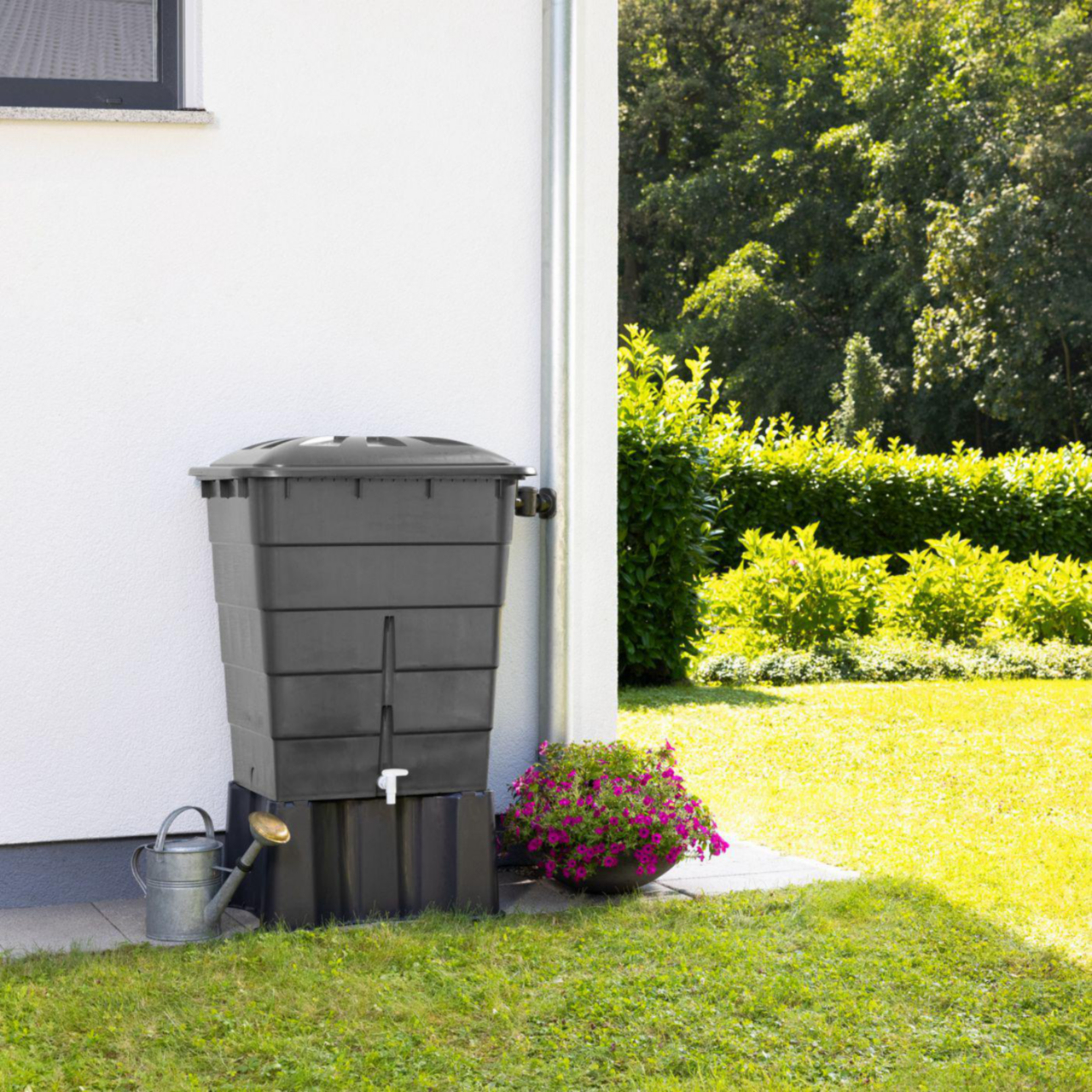 Cuve rectangulaire avec couvercle gris graphite Graf – 300 L | botanic®
